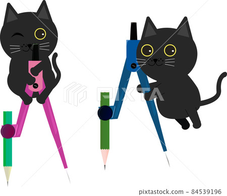 Compass and cat - Stock Illustration [84539196] - PIXTA
