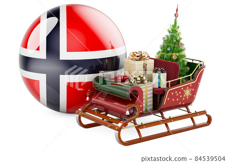 Christmas in Norway, concept. Christmas Santa... - Stock Illustration ...