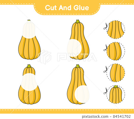 Cut and glue, cut parts of Butternut Squash and... - Stock Illustration ...