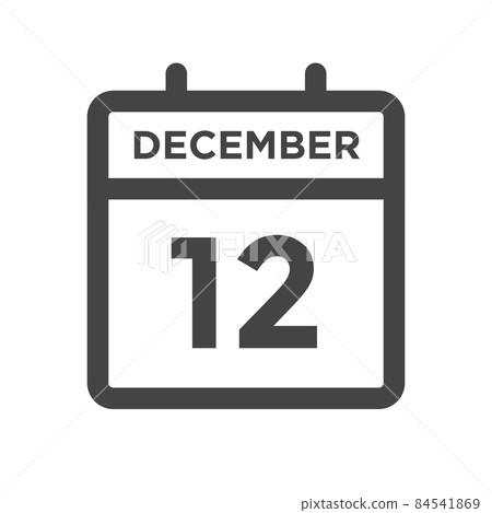 December 12 Calendar Day or Calender Date for... - Stock Illustration ...