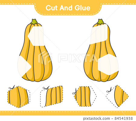 Cut and glue, cut parts of Butternut Squash and... - Stock Illustration ...