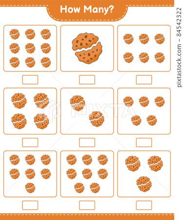 Counting game, how many Cookie. Educational... - Stock Illustration ...