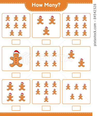 Counting game, how many Gingerbread Man.... - Stock Illustration ...