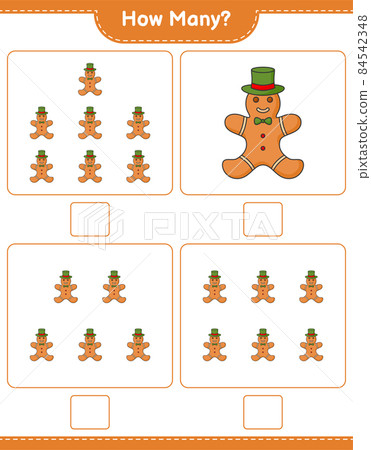 Counting game, how many Gingerbread Man.... - Stock Illustration ...