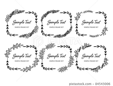 Square simple botanical frame black and white 2 - Stock Illustration ...
