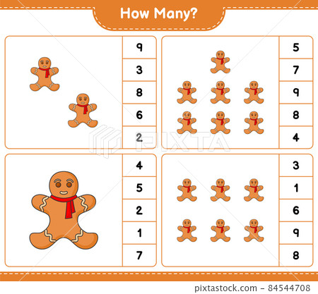 Counting game, how many Gingerbread Man.... - Stock Illustration ...