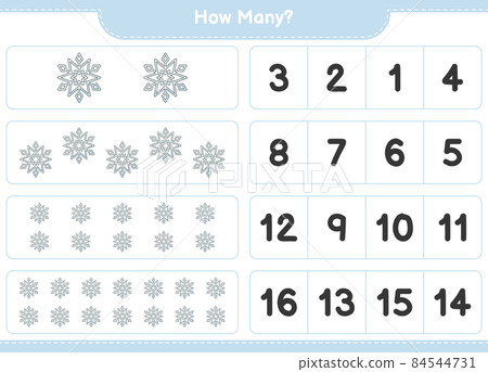 Counting game, how many Snowflake. Educational... - Stock Illustration ...