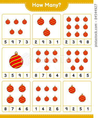 Counting game, how many Christmas Ball.... - Stock Illustration ...