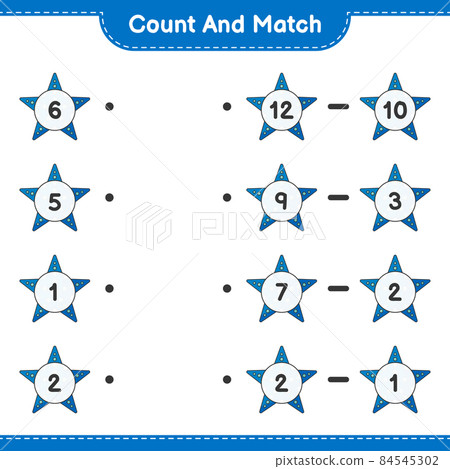 Count and match, count the number of Starfish... - Stock Illustration ...
