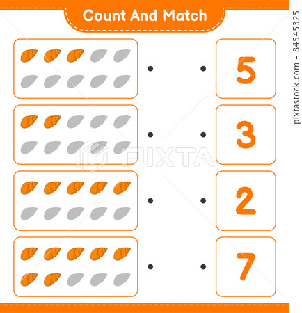 Count and match, count the number of Sea Shells... - Stock Illustration ...