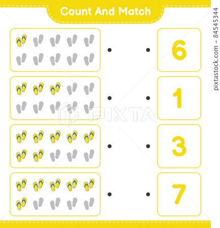 Count and match, count the number of Flip Flop... - Stock Illustration ...