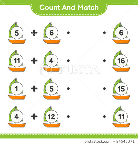 Count and match, count the number of Sailboat... - Stock Illustration ...
