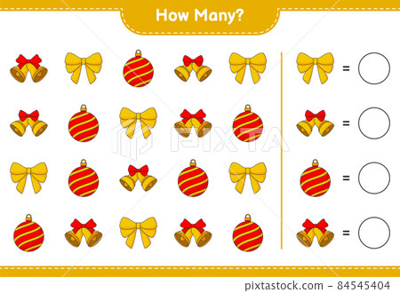 Counting game, how many Ribbon, Christmas Ball,... - Stock Illustration ...