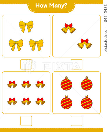 Counting game, how many Ribbon, Christmas Ball,... - Stock Illustration ...