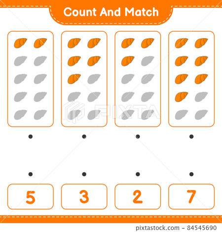 Count and match, count the number of Sea Shells... - Stock Illustration ...