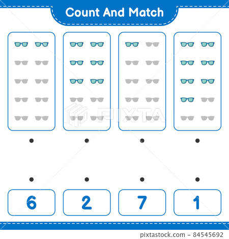 Count and match, count the number of Sunglasses... - Stock Illustration ...