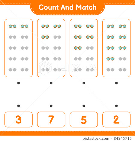 Count and match, count the number of Sunglasses... - Stock Illustration ...