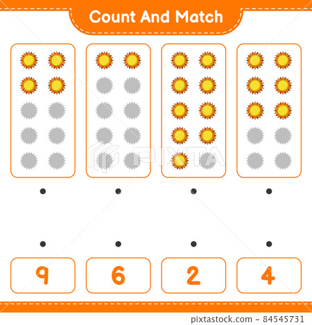 Count and match, count the number of Sun and... - Stock Illustration ...