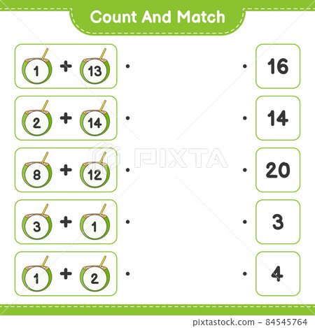 Count and match, count the number of Coconut... - Stock Illustration ...