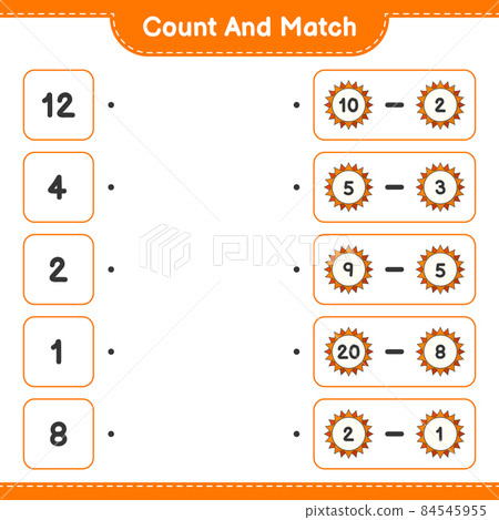 Count and match, count the number of Sun and... - Stock Illustration ...