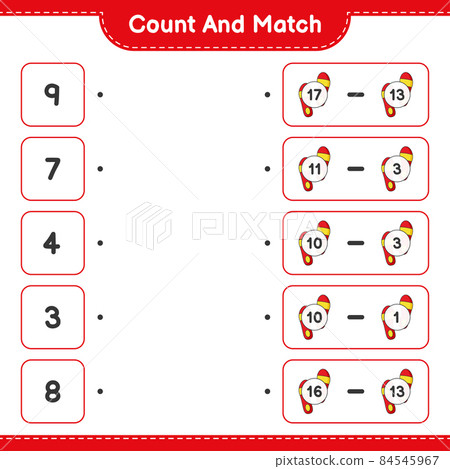 Count and match, count the number of Flip Flop... - Stock Illustration ...
