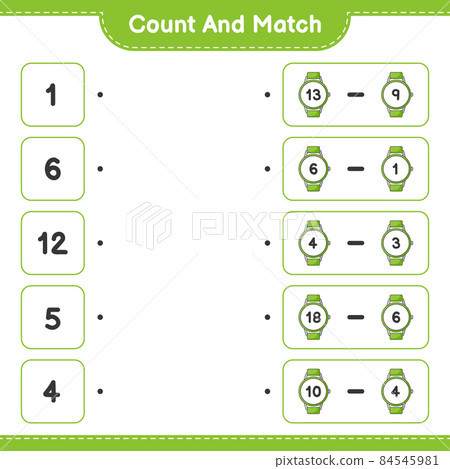 Count and match, count the number of Watches... - Stock Illustration ...