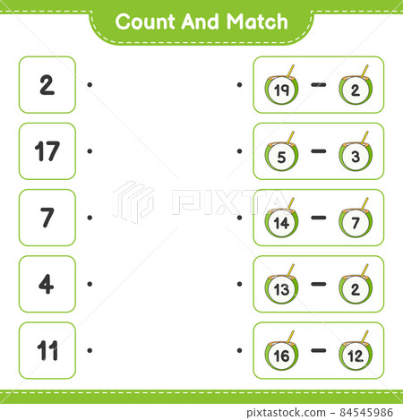 Count and match, count the number of Coconut... - Stock Illustration ...