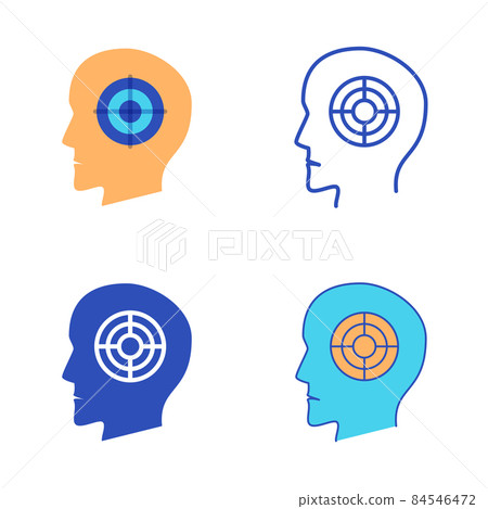 Obsession icon set in flat and line style - Stock Illustration ...