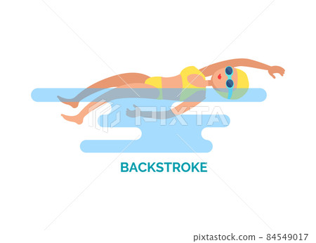 Backstroke Swimmer on Back Vector Illustration - Stock Illustration ...