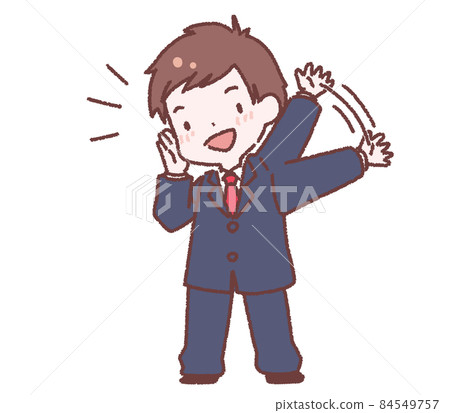 A salaryman man waving his hand to call me over... - Stock Illustration ...