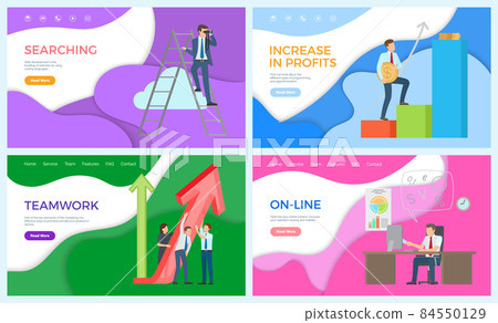 Teamwork and Business Search, Ideas Accumulation - Stock Illustration ...