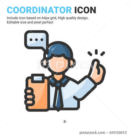Coordinator icon vector with outline color...-插圖素材 [84550655] - PIXTA圖庫