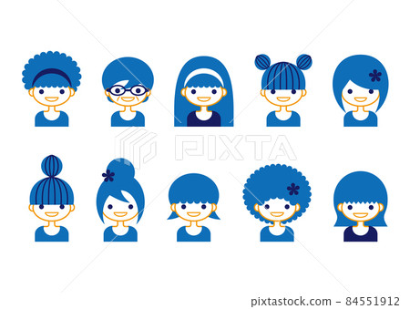Female illustration icon set - Stock Illustration [84551912] - PIXTA