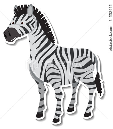 A zebra animal cartoon sticker-插圖素材 [84552435] - PIXTA圖庫