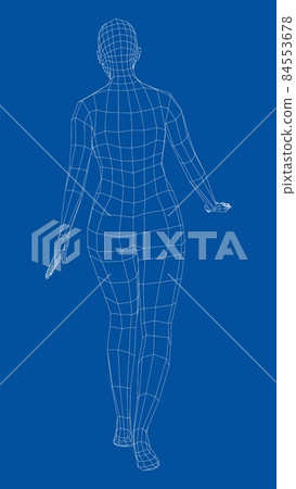 Wireframe walking woman - Stock Illustration [84553678] - PIXTA