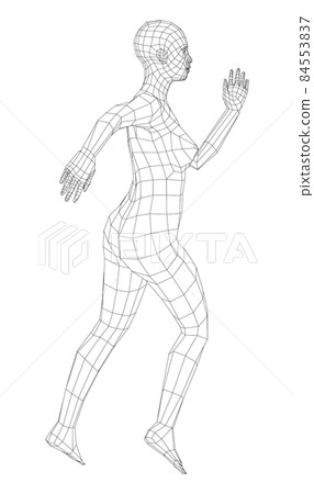 Wireframe ballerina in dance pose - Stock Illustration [84553837] - PIXTA
