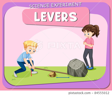 Levers science experiment poster with children... - Stock Illustration ...