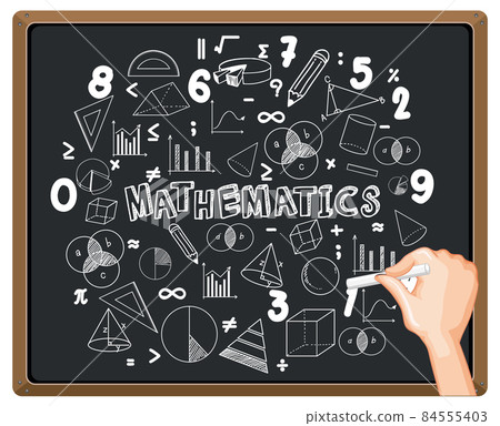 Hand writing math formula on blackboard - Stock Illustration [84555403 ...