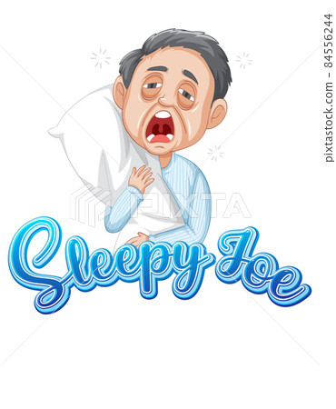 Sleepy Joe logo text design with Sleepy old man - Stock Illustration ...