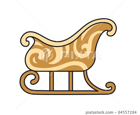 Christmas sleigh. Cartoon colored vector... - Stock Illustration ...