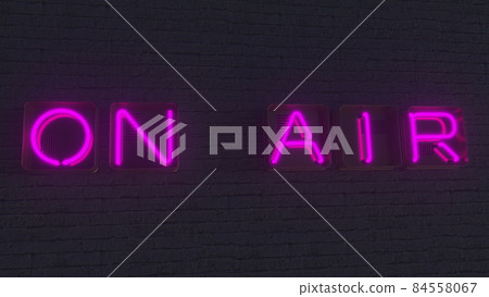 ON AIR signboard made with glowing neon letters... - Stock Illustration ...