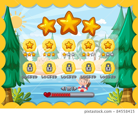 Game user interface with three stars - Stock Illustration [84558415 ...