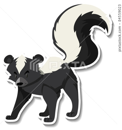 Skunk animal cartoon sticker - Stock Illustration [84559023] - PIXTA