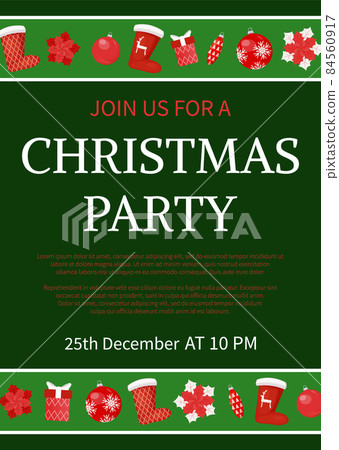 Christmas Party Celebration Invitation Text Sample - Stock Illustration ...