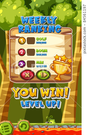 Weekly ranking template on mobile game - Stock Illustration [84561197 ...