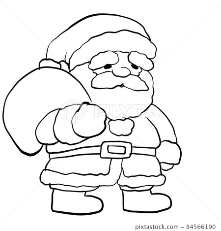 Simple Santa Claus line drawing - Stock Illustration [84566190] - PIXTA