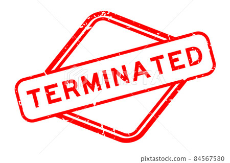 Grunge red terminated word rubber seal stamp on... - Stock Illustration ...