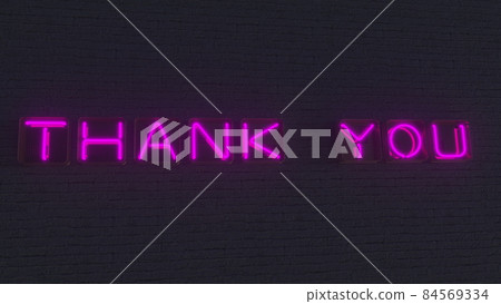 THANK YOU signboard made with glowing neon... - Stock Illustration ...