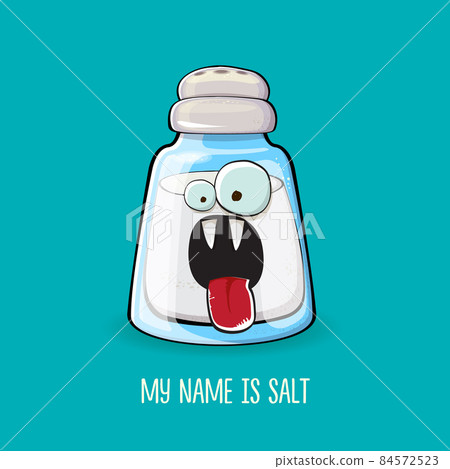 Cute cartoon salt shaker with smiling faces... - Stock Illustration ...
