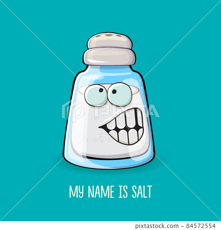 Cute cartoon salt shaker with smiling faces... - Stock Illustration ...